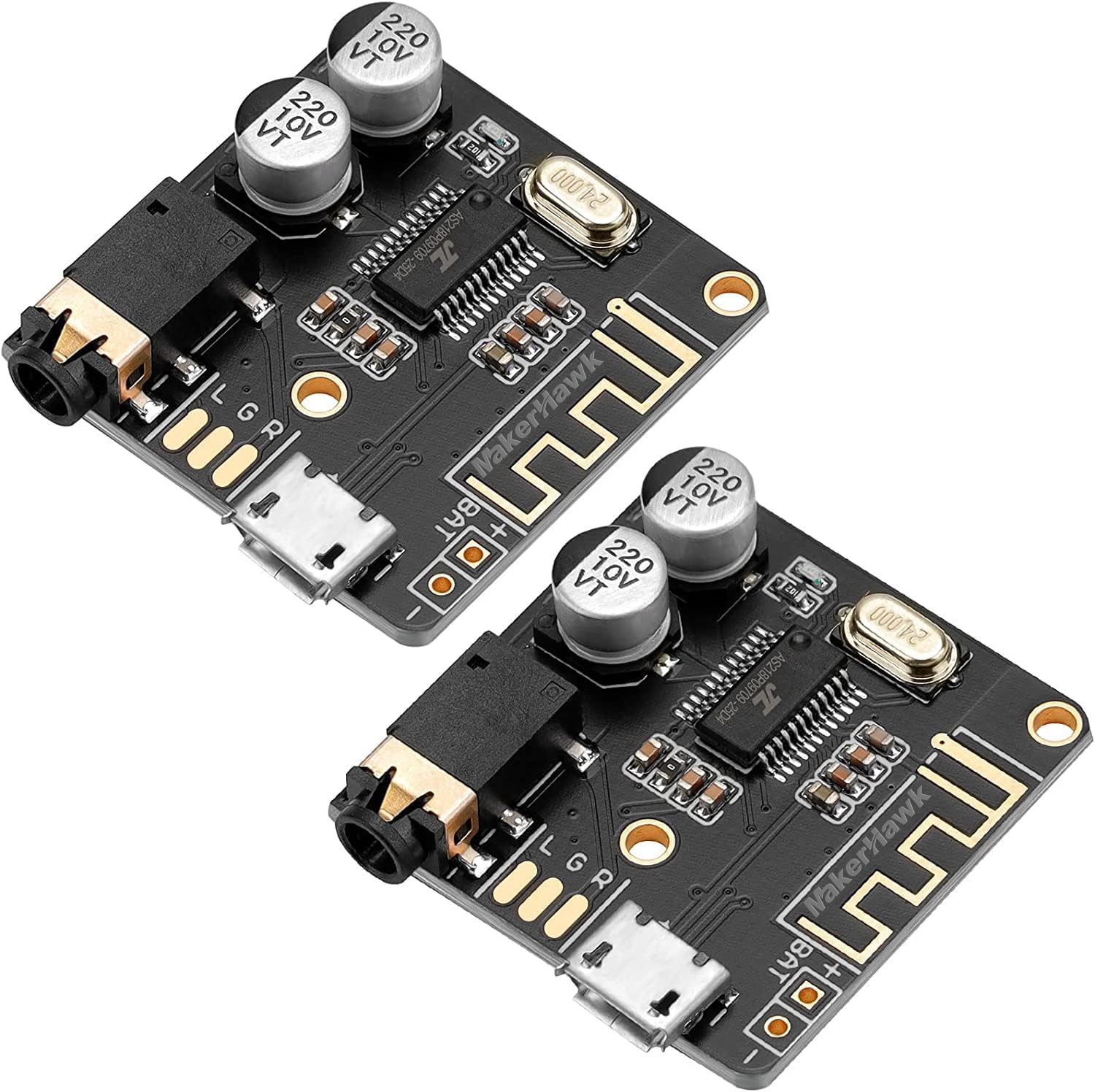 MakerHawk 2pcs Bluetooth Audio Receiver Board BT 5.0 Stereo Audio ...