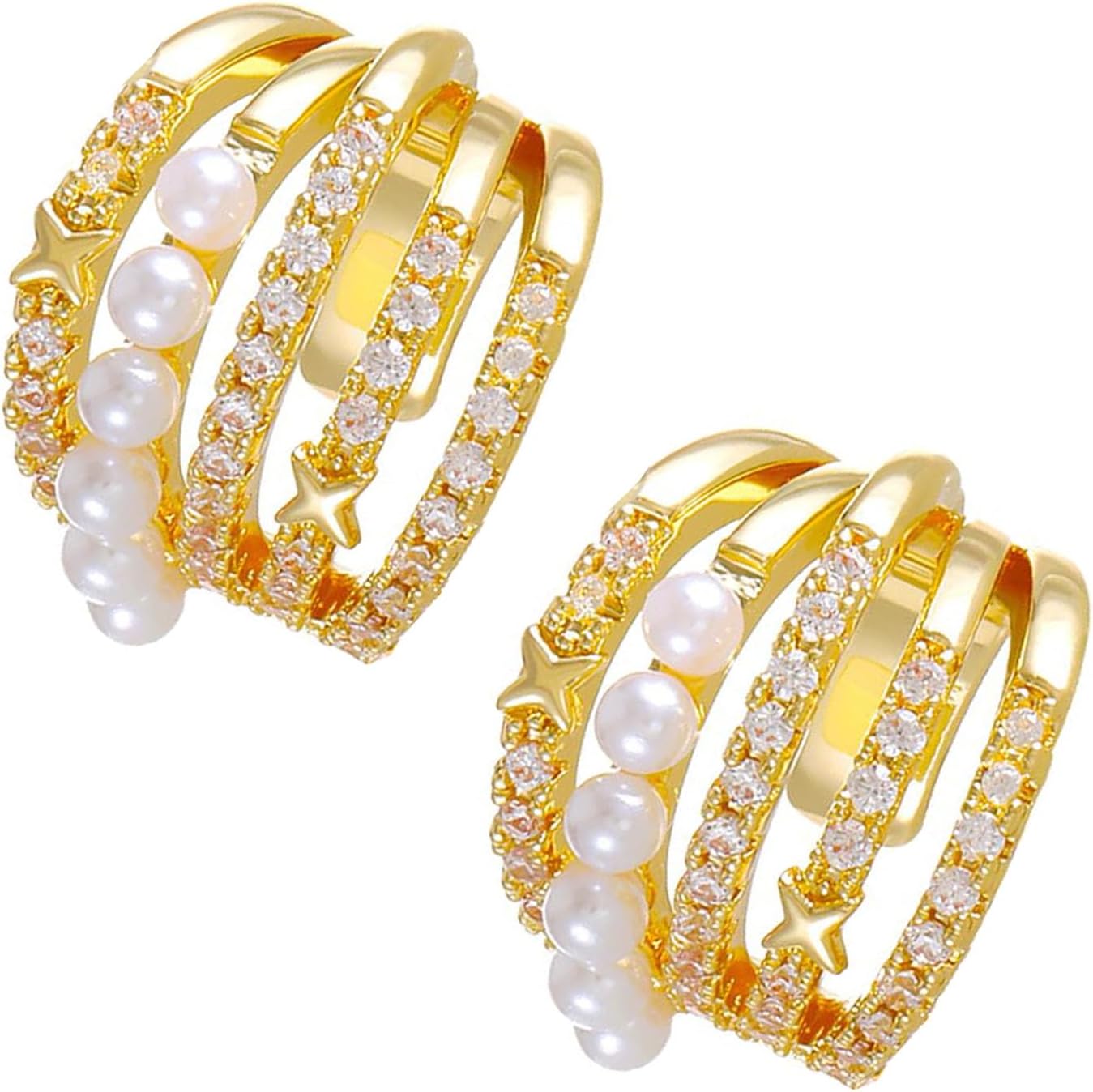 Amazon.com: Lucpee Lymphatic Auriculotherapy White Onyx Ear Cuff ...
