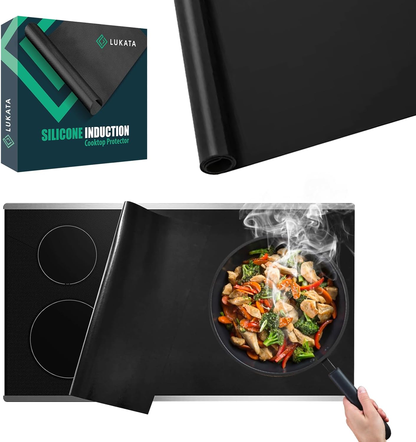 Tapis pour Plaques à Induction 61,5x53cm, Couvre Plaque, Couverture de ...