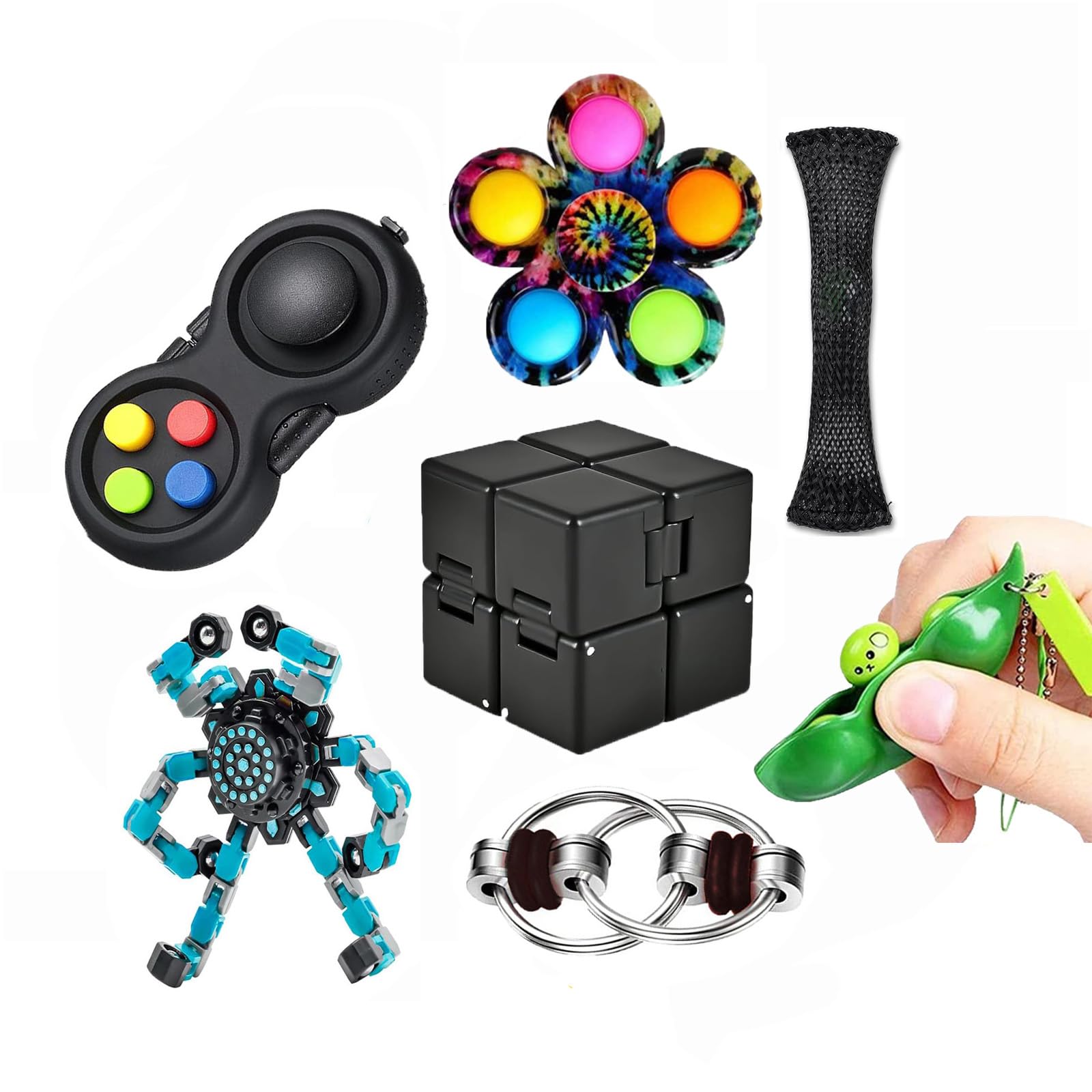 Amazon.com: 7 PCS Fidget Toys Adults Set,Relieves Stress Anxiety Fidget ...