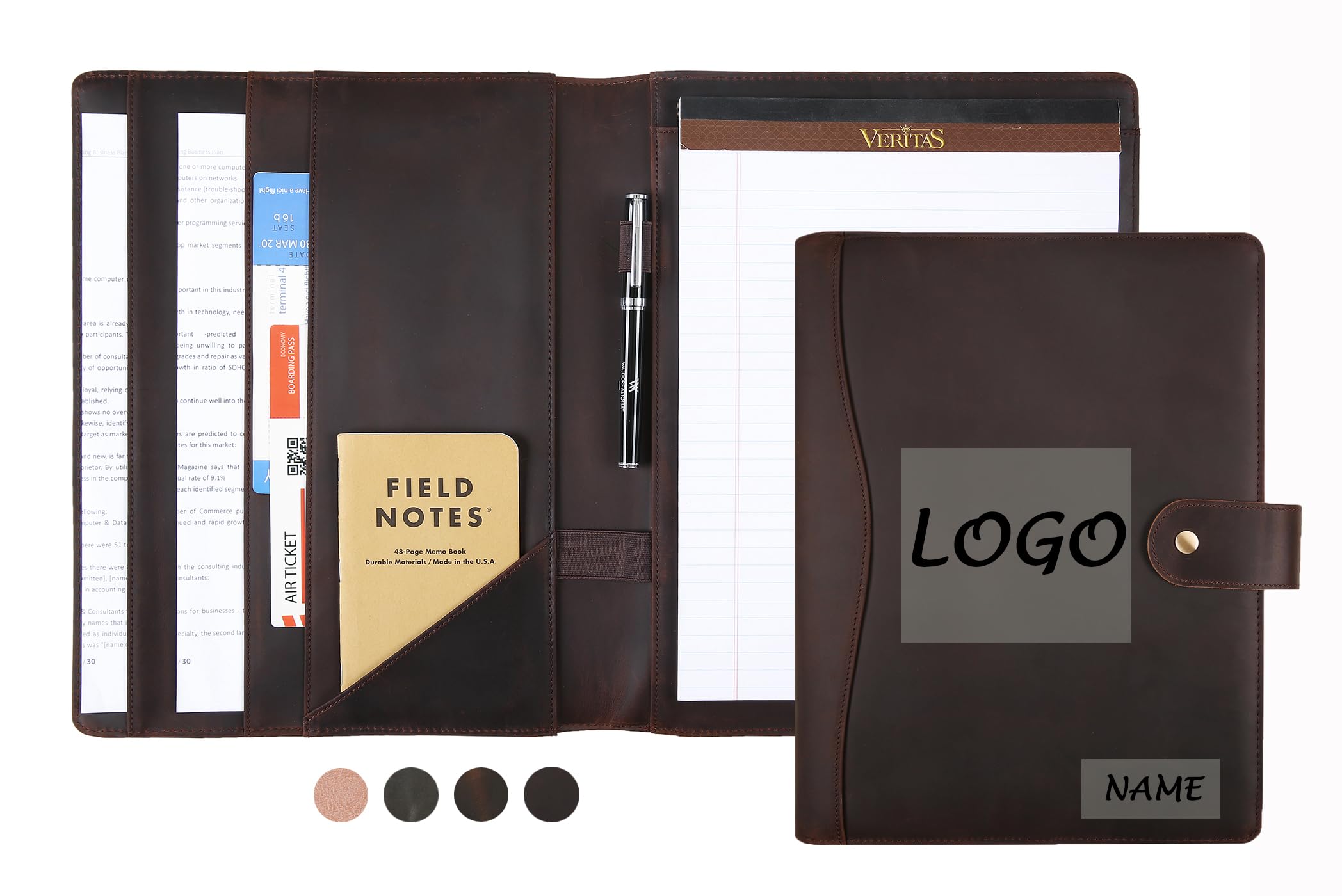 Amazon.com : Personalized Leather Portfolio for Men, Leather Padfolio ...