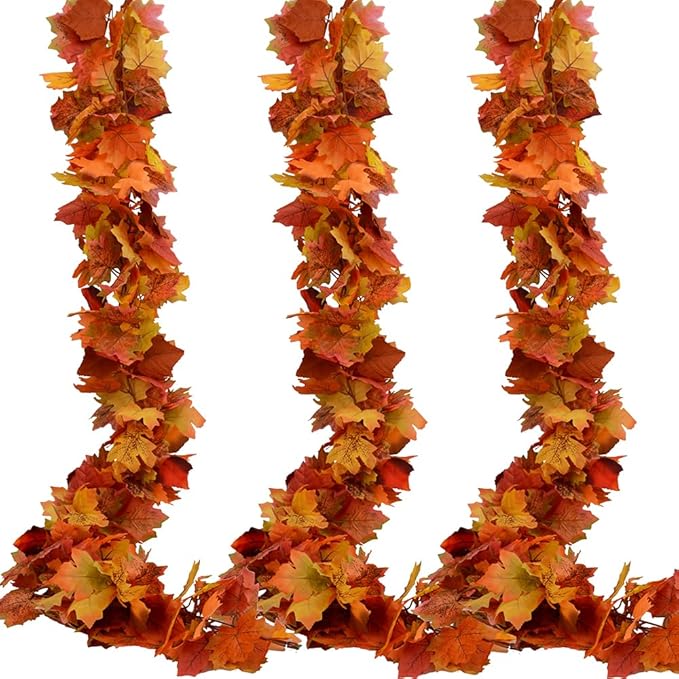 Amazon.com: 3 Pack Fall Garland Maple Leaf Garlands 5.9Ft/Piece Fall ...