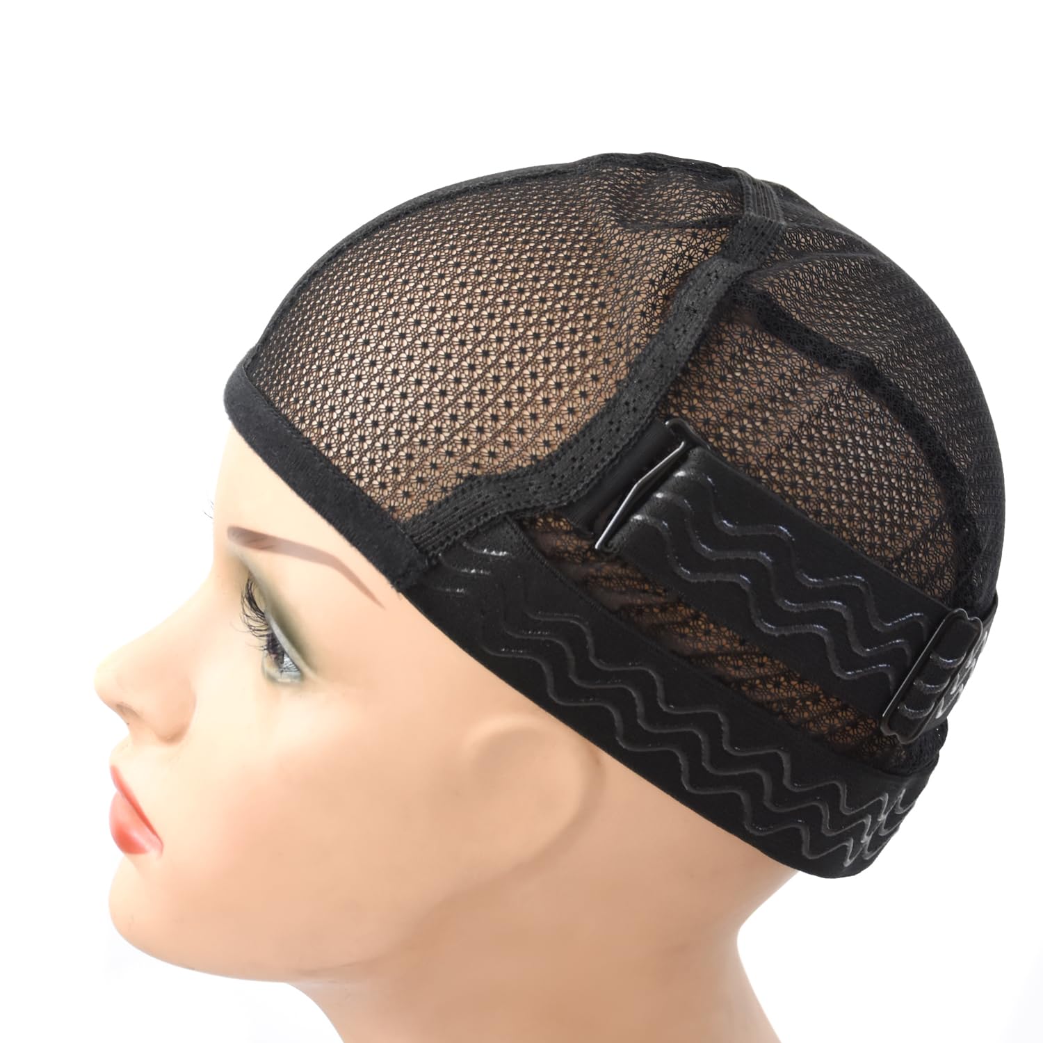 Amazon.com: 1 Pc Black Mesh Weaving Caps Silicone Grip Elastic Band Wig ...