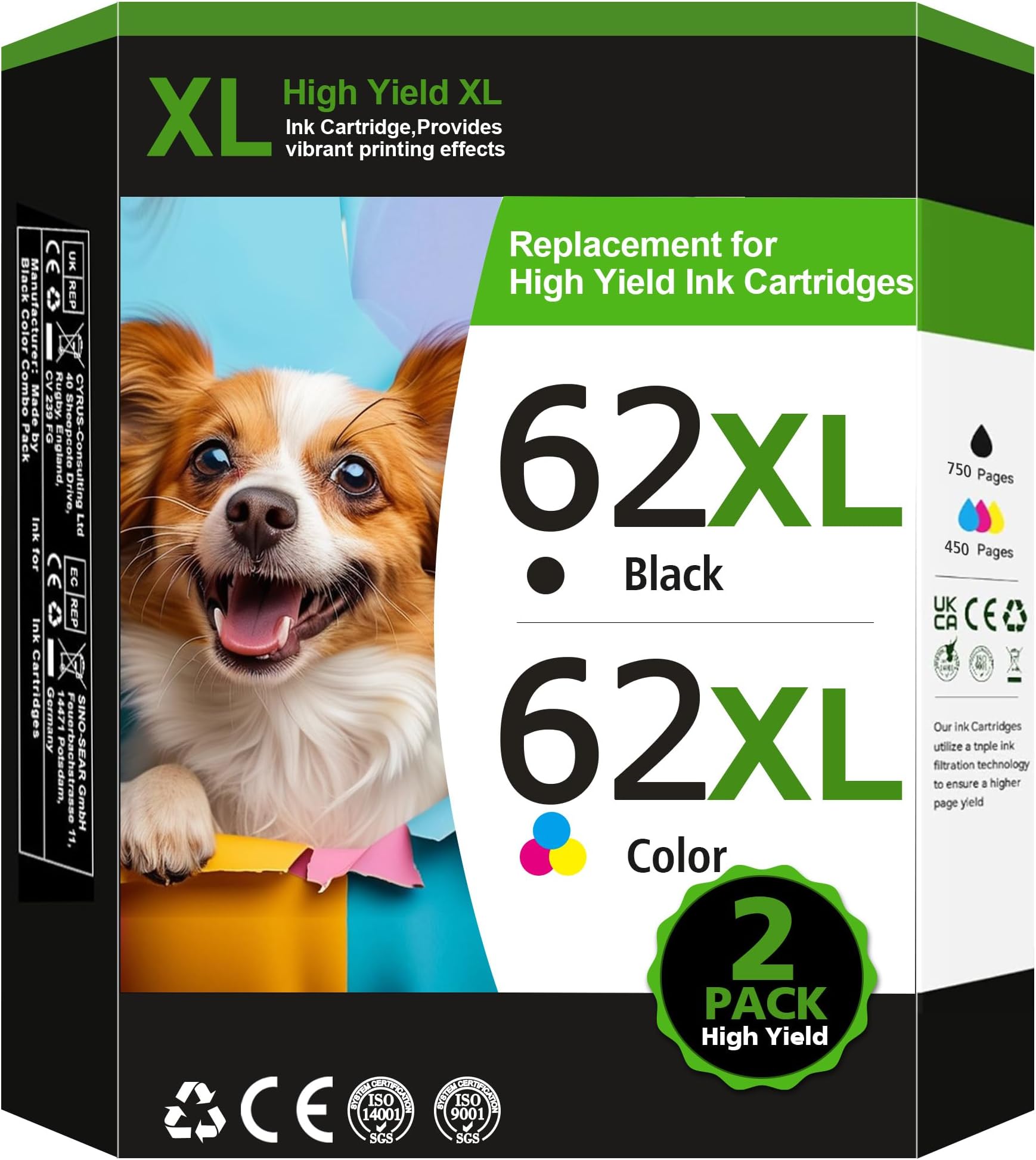 Amazon.com: HP 62 Black/Tri-color Ink (2-pack) | Works with HP ENVY ...