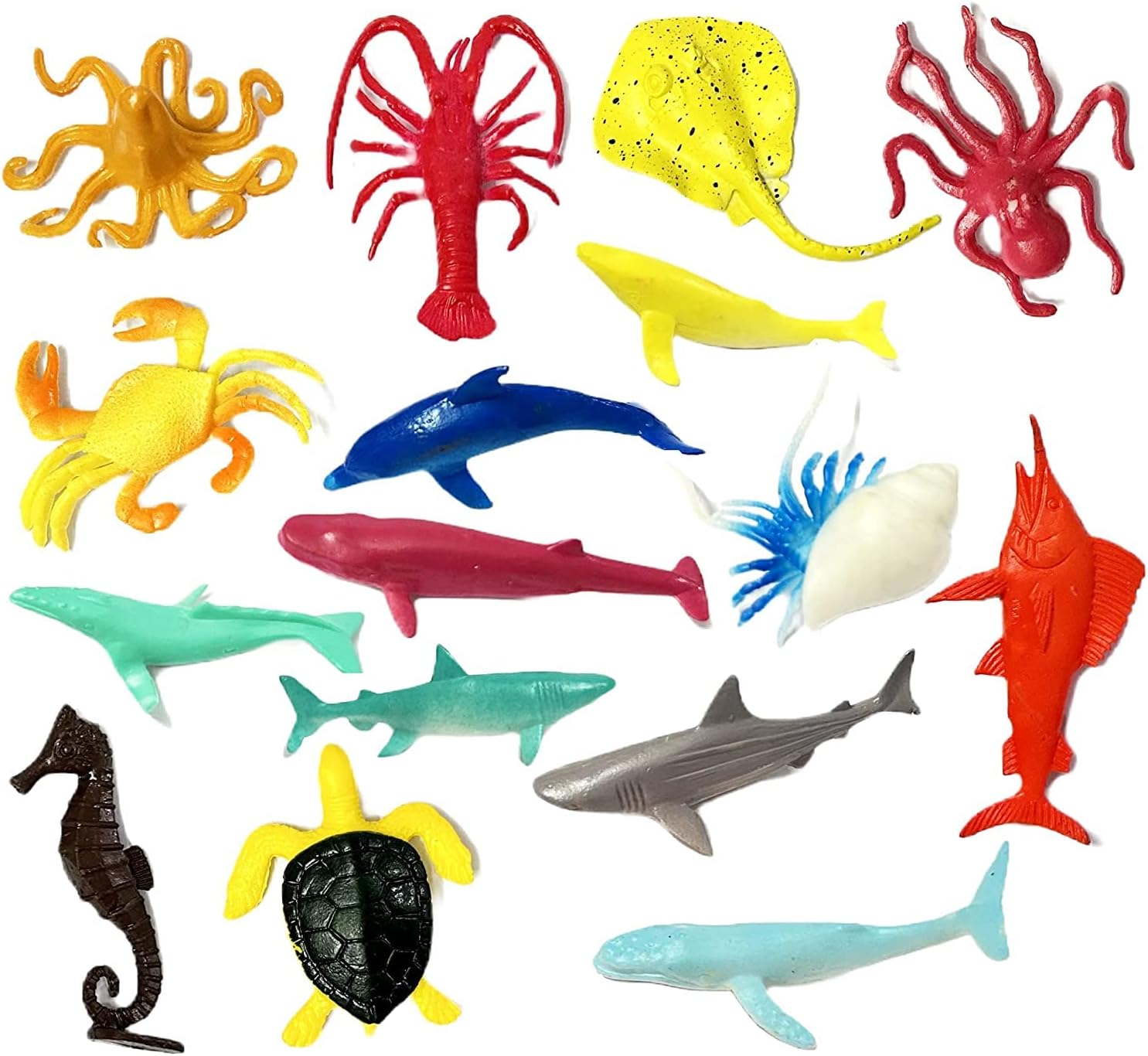 Buy Harinder Big Size Aquatic Sea Animal Toy Figures Play Set of 10 for ...