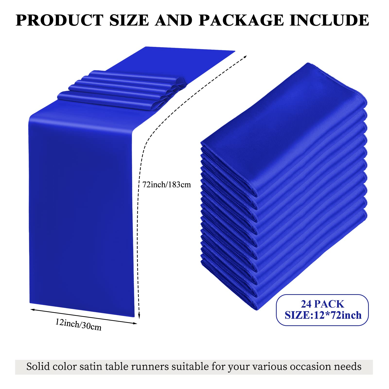 Snapklik.com : 24 Pack Royal Blue Table Runners 12x72 Inch Royal Blue ...