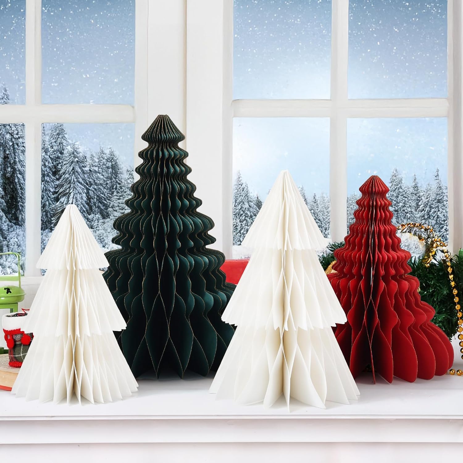 Amazon.com: 4pcs Christmas Decorations Folding Christmas Honeycomb ...
