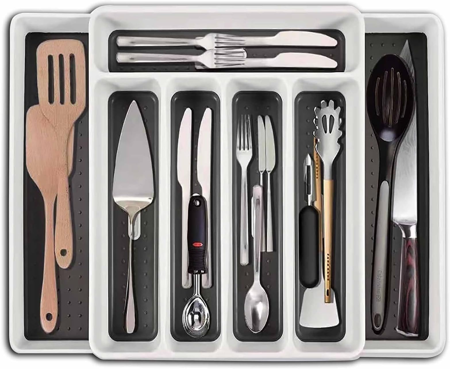 Lifewit Organizador de Cubiertos, Bandeja para Cubiertos Extensible ...