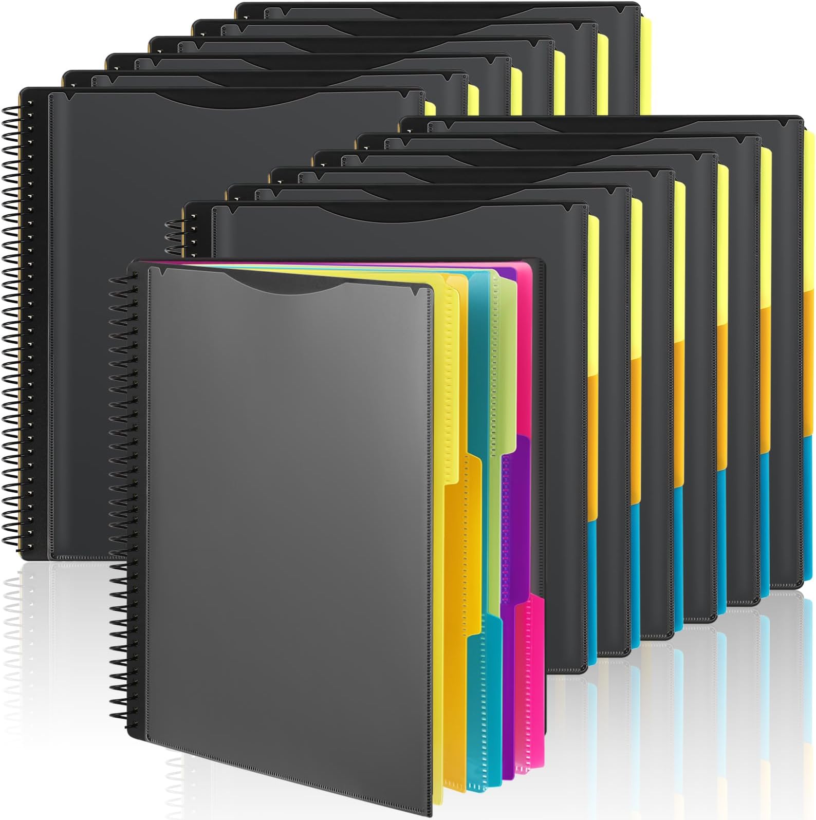 Amazon.com : Yeaqee 12 Pack 12 Pocket Spiral Folders Notebook Bulk with ...