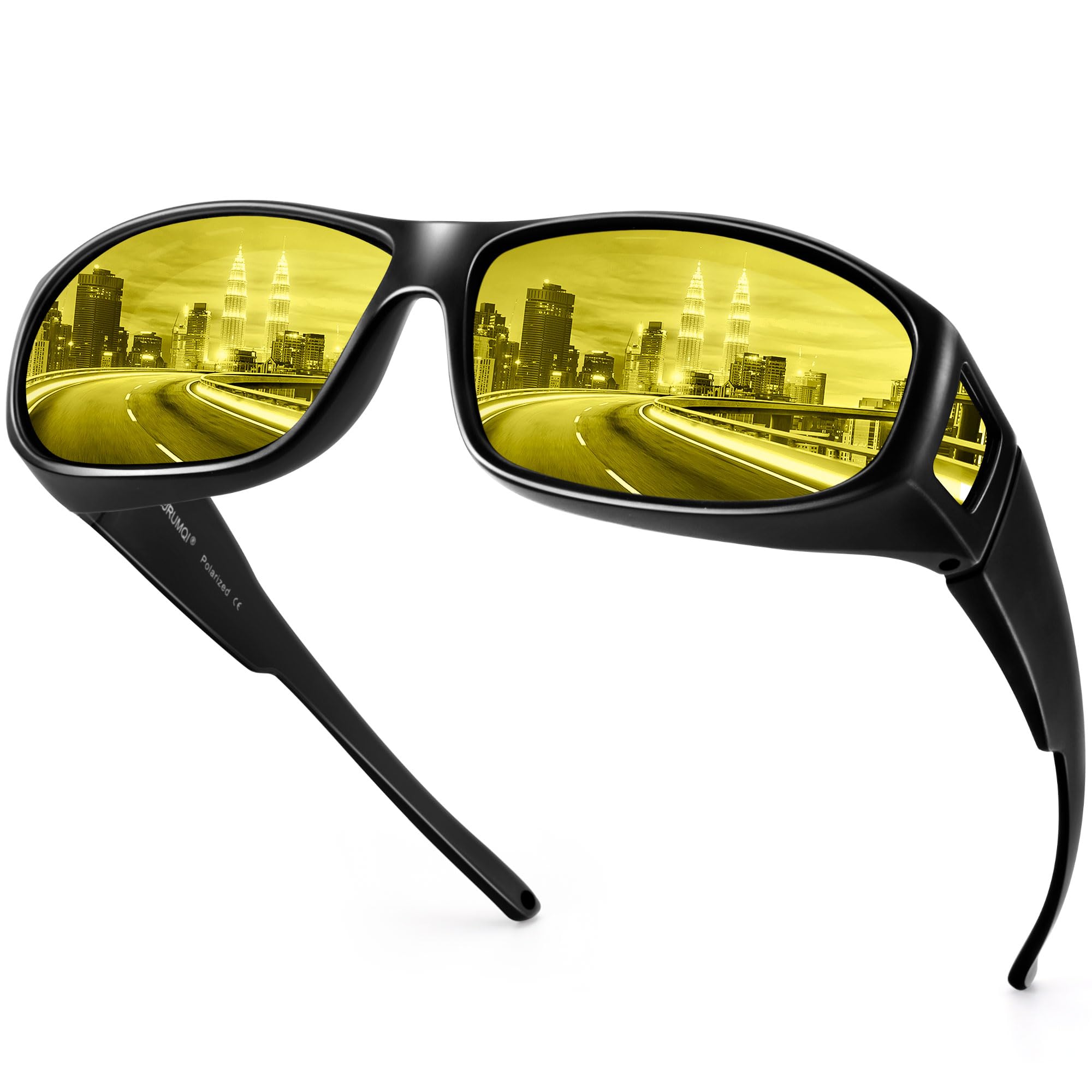 Snapklik.com : URUMQI Night Vision Glasses Fit Over Glasses For Men Women