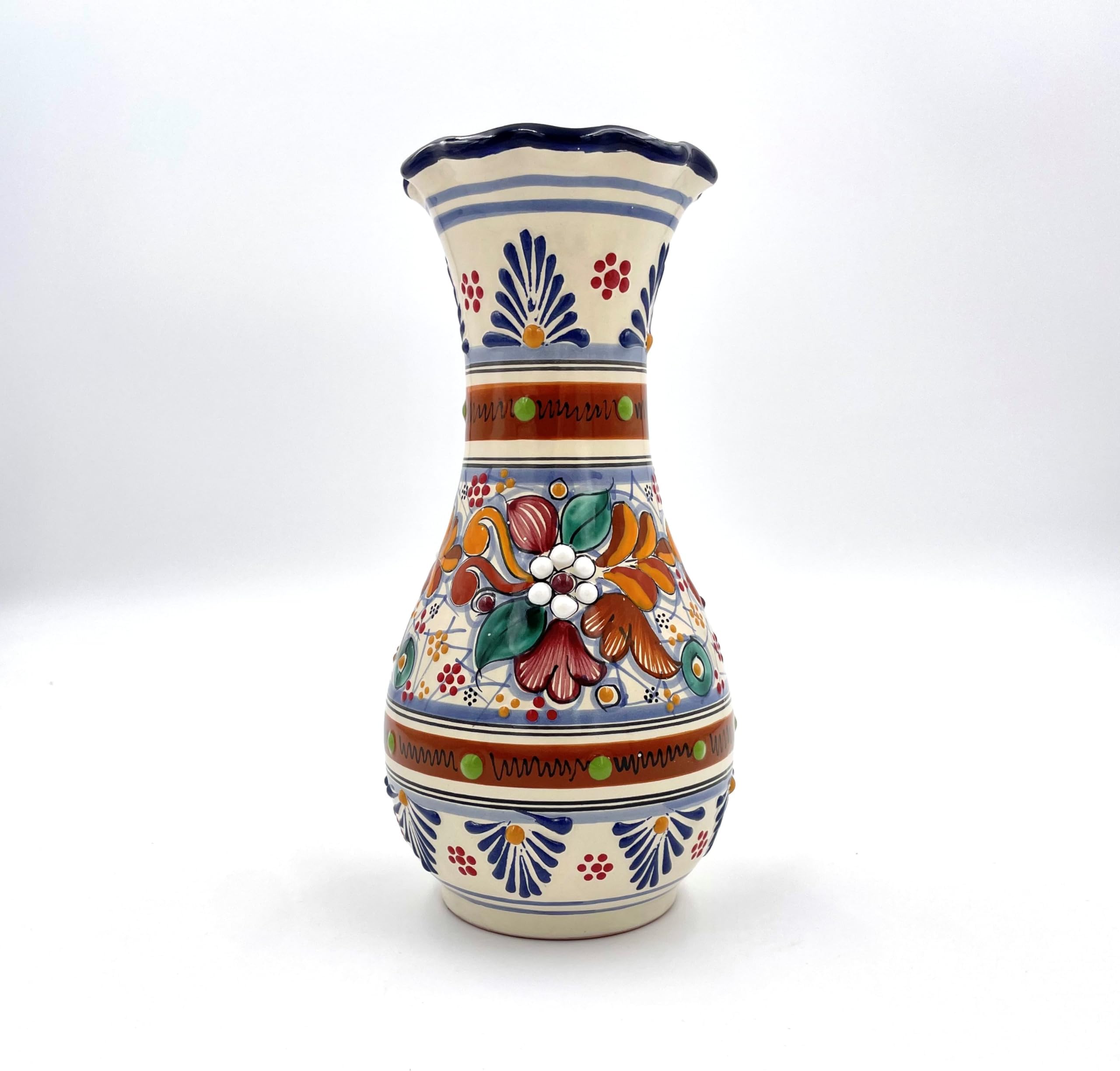 Amazon.com: Authentic Mexican Talavera Vase - 10" Handcrafted ...