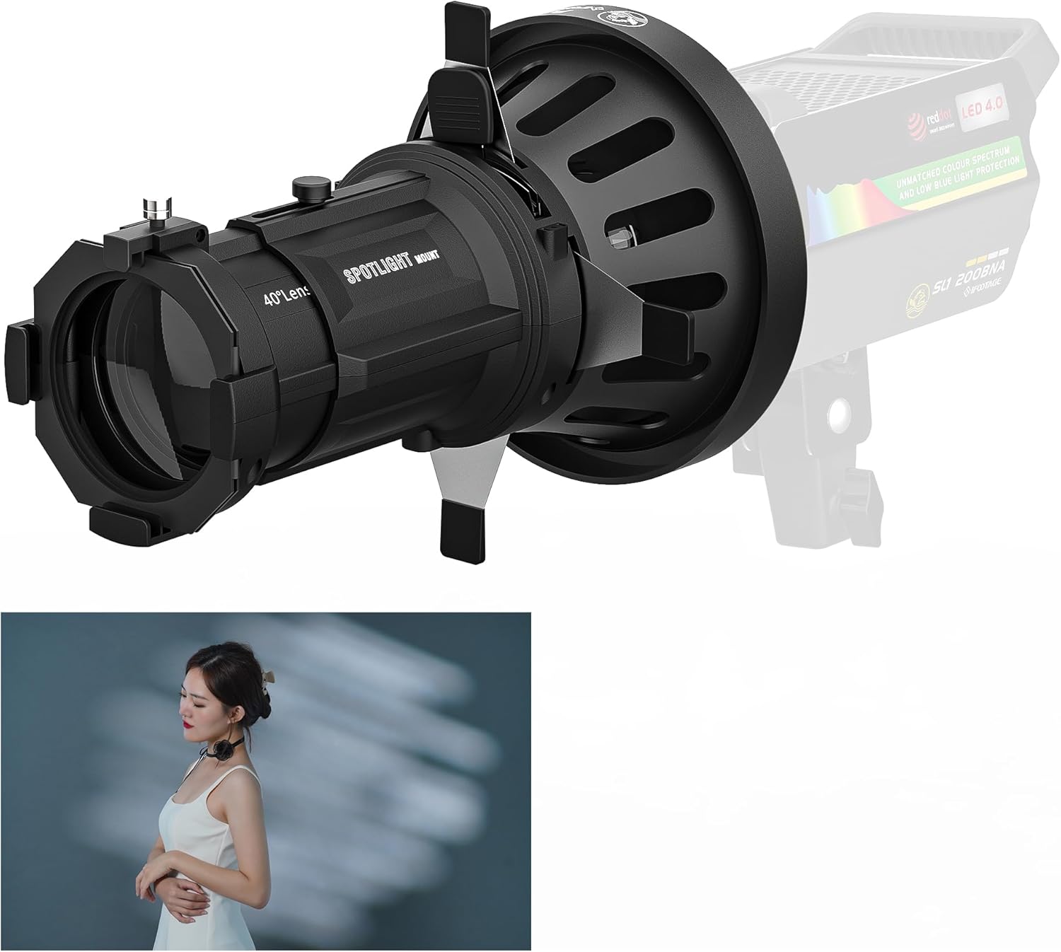 Amazon.com : IFOOTAGE 40° Spotlight Projection Lens Modifier, Video ...