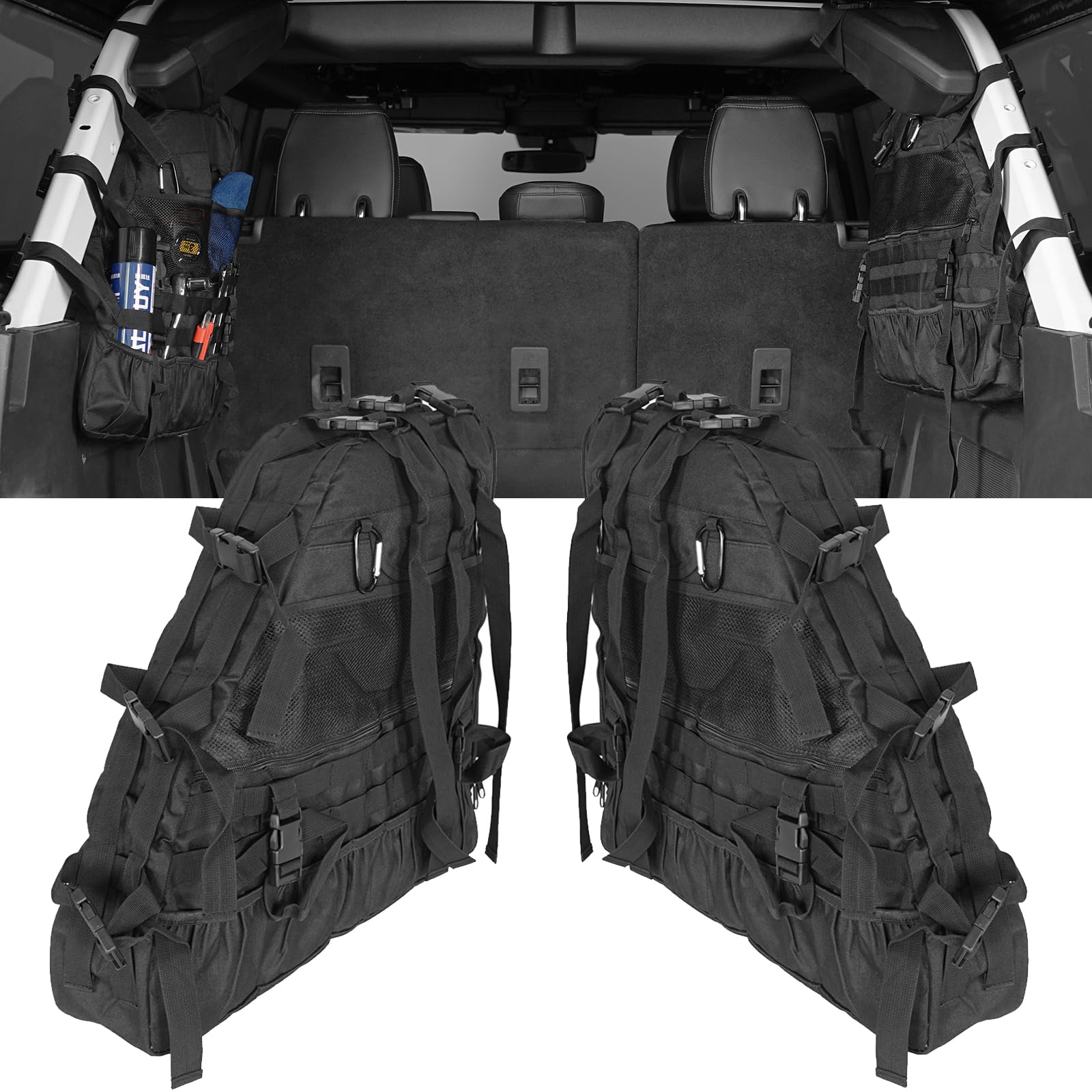 Amazon.com: Hooke Road Bronco Roll Bar Storage Cargo Bag Rear Trunk ...