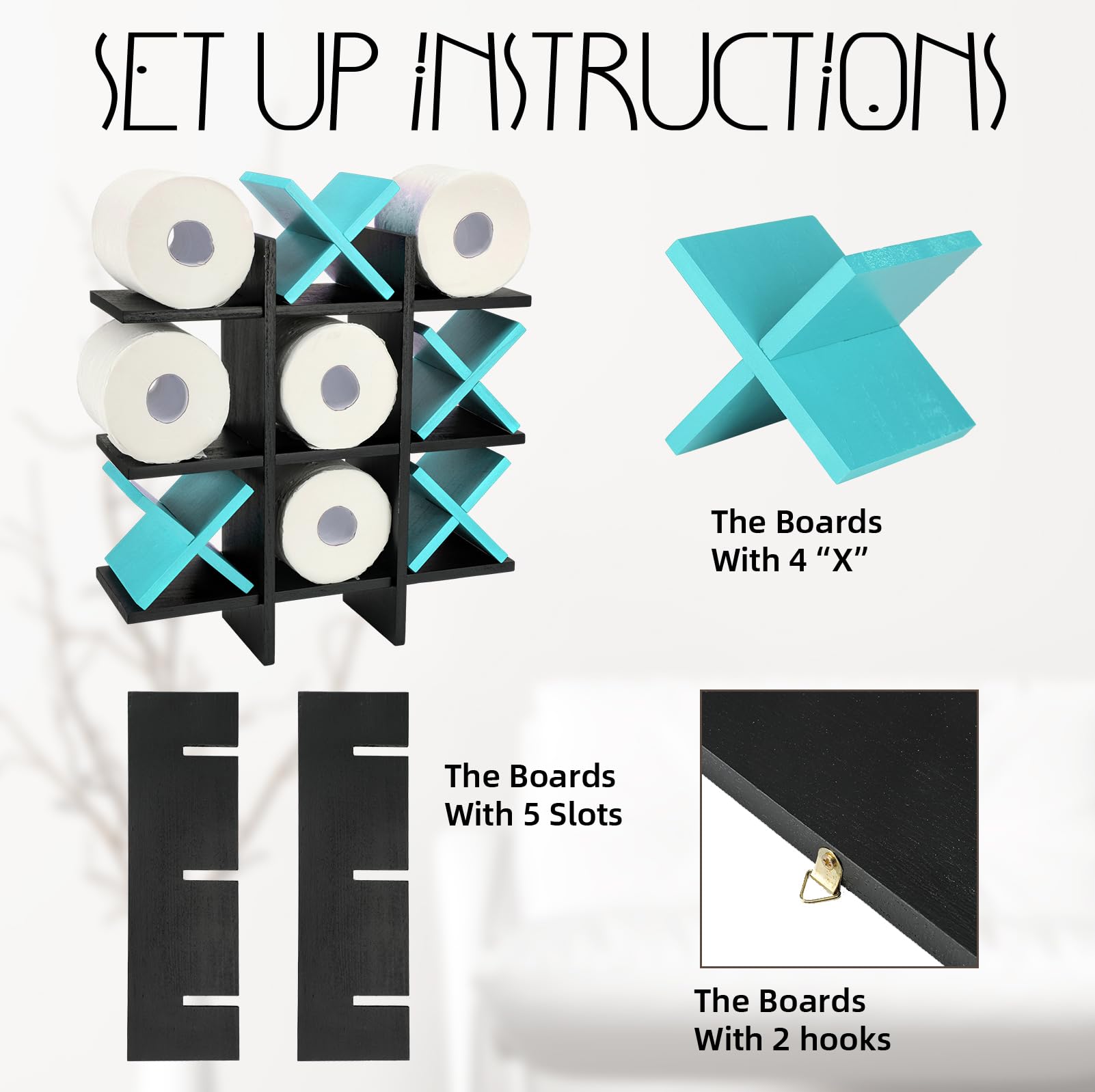 Snapklik.com : Tic Tac Toe Toilet Paper Holder Stand Bathroom Wall ...