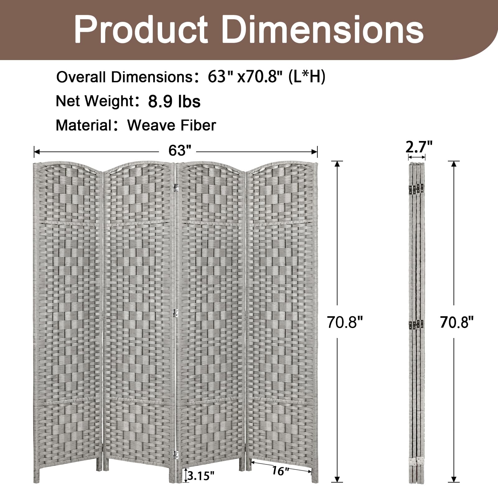 Snapklik.com : 6 Ft Tall Room Divider, Room Dividers And Folding ...