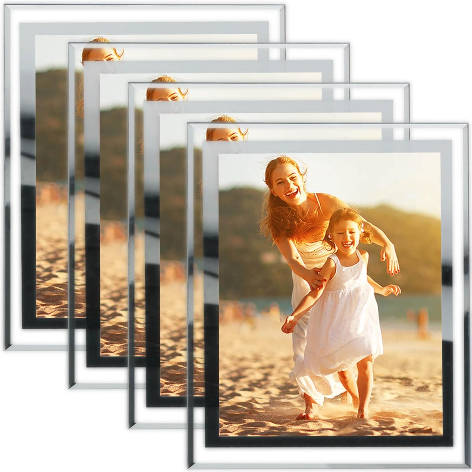 Amazon.com - HIKWADERY 8x10 Picture Frames Silver - Set of 4, HD Real ...