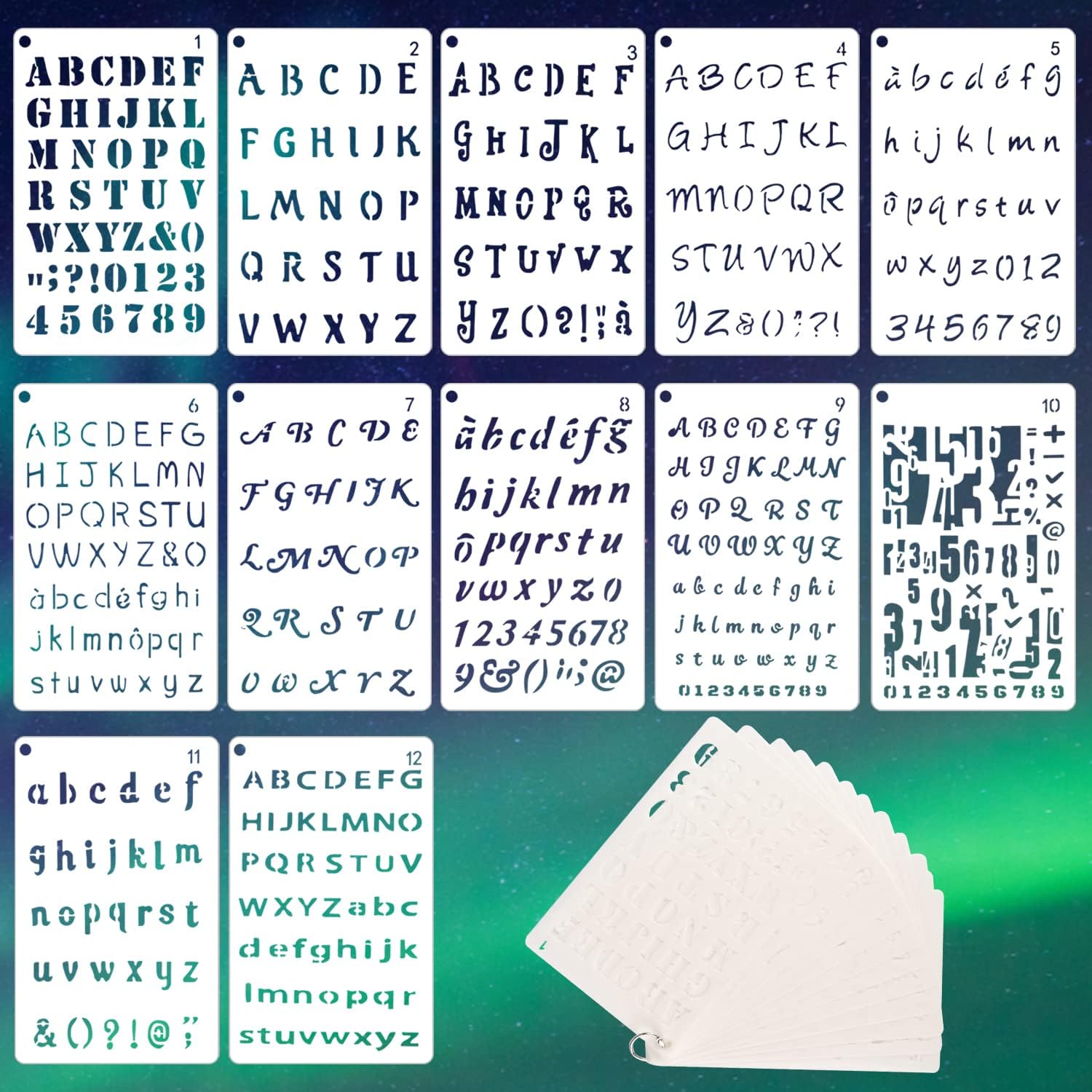 Amazon.com : Pack of 4 Plastic Alphabet Letter Number Drawing Painting ...