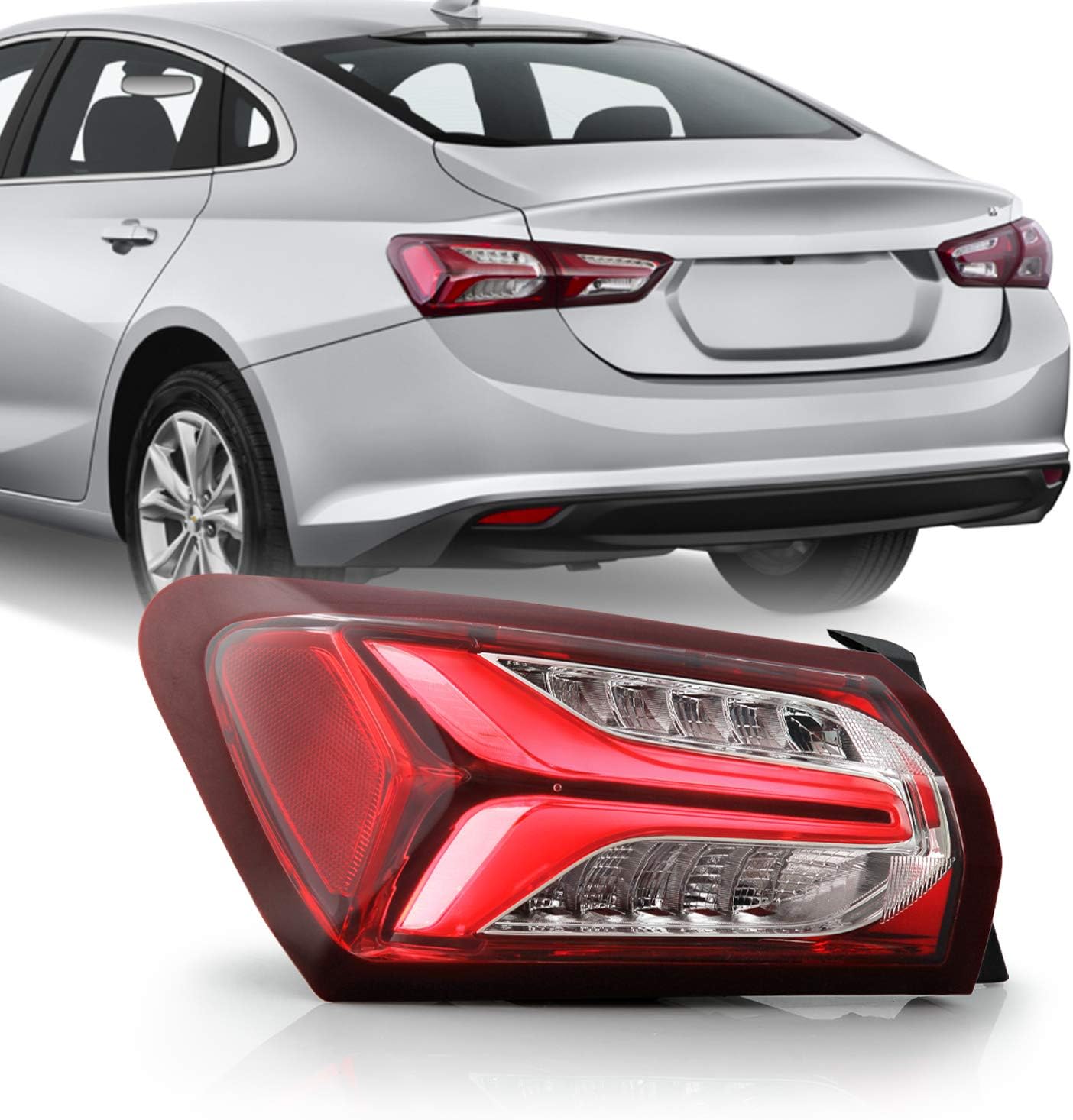 Amazon.com: JSKAPA LED Tail Light For Chevy Malibu 2019-2022 Rear ...