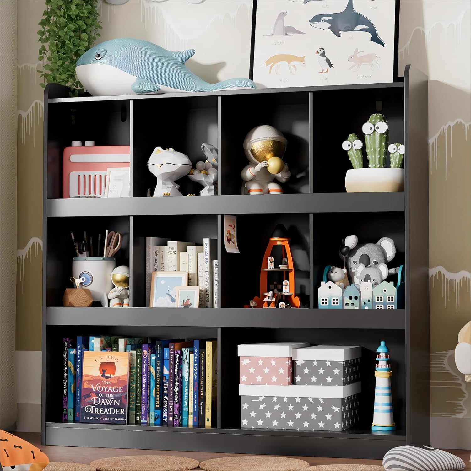 Amazon.com: Cozy Castle Bookshelf, 3-Tier Open Bookshelf, 10 Cube ...