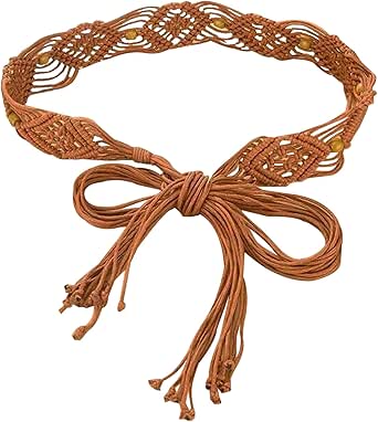 MKYSZLT Boho Braid Belts for Women,Women's Bohemian Style Rope Woven ...