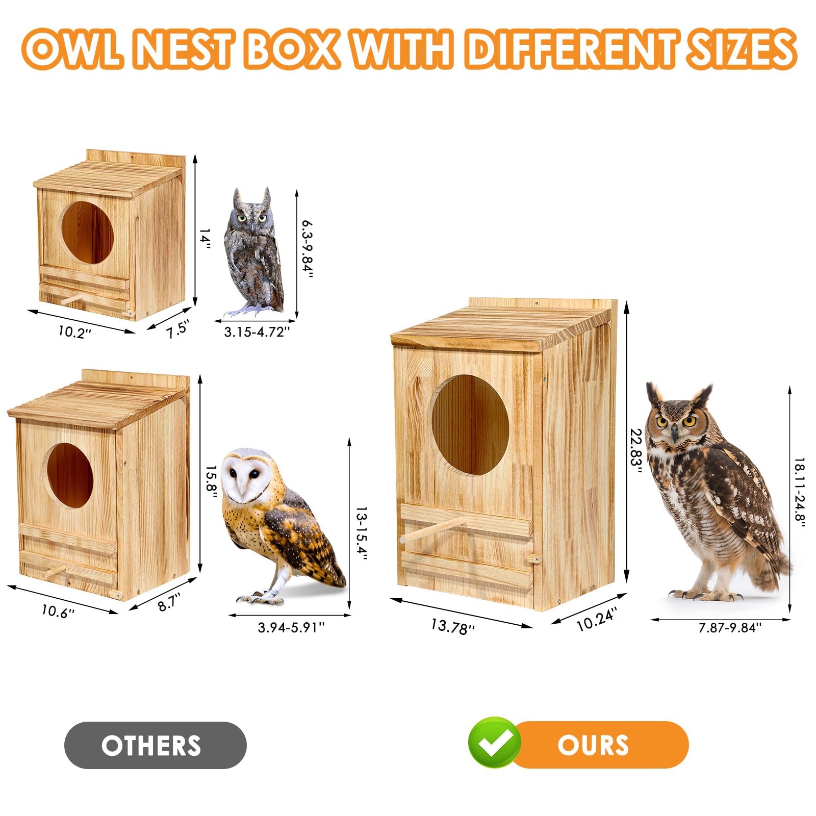 Snapklik.com : Large Great Horned Owl House,Owl Nesting Box For Outside ...