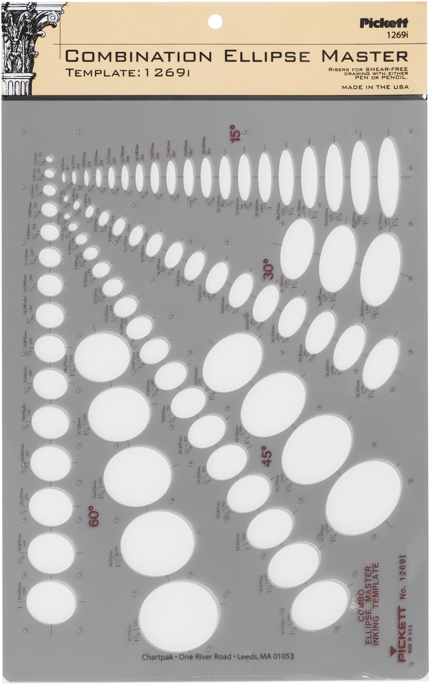 Amazon.com: Pickett Combination Ellipse Master Template, 15 Degree, 30 ...