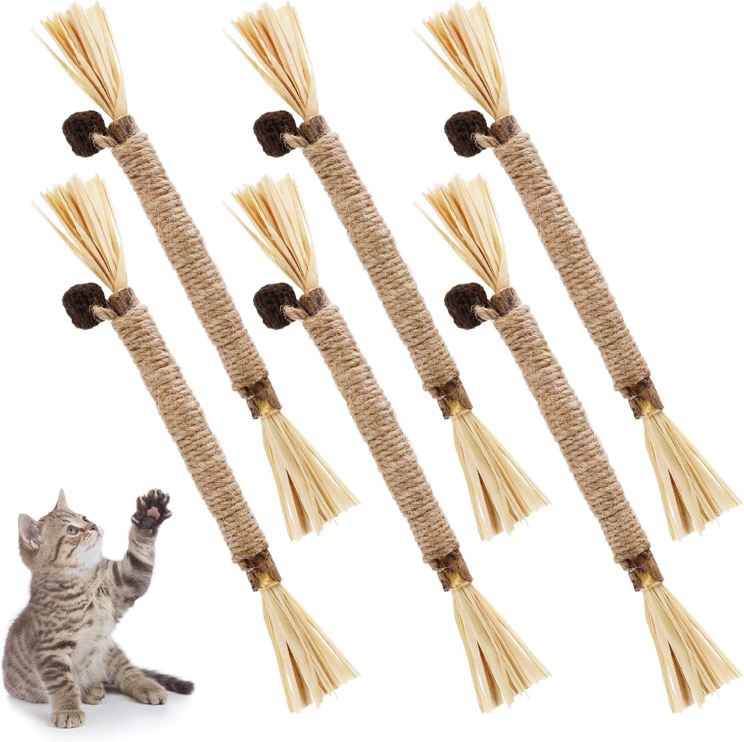 FANTESI 6 Stück 23cm Katzenminze Sticks, Bio katzenminze Spielzeug für ...