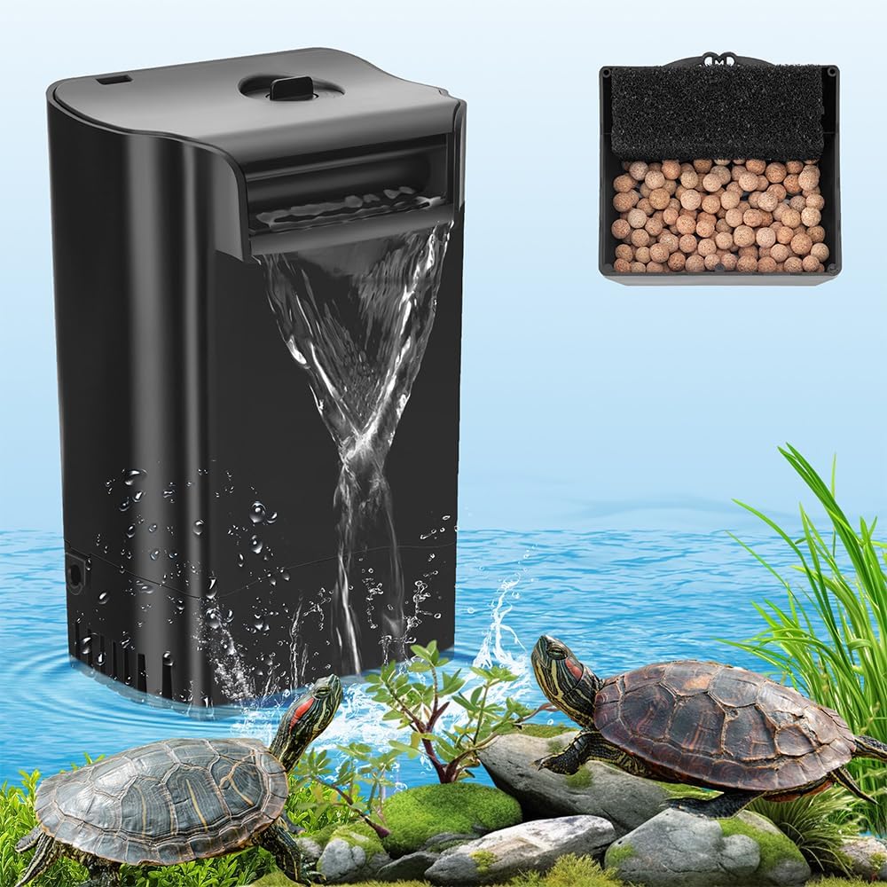 Amazon.com : CAVACHEW Turtle Tank Filter 20 Gallon, Basking Platform ...