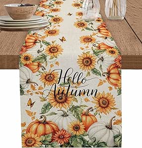 Amazon.com: Hello Autumn Retro Pumpkins Table Runner 13x72inches Long ...