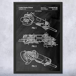 Amazon.com: Framed Angle Grinder Print, Construction Worker, Contractor ...