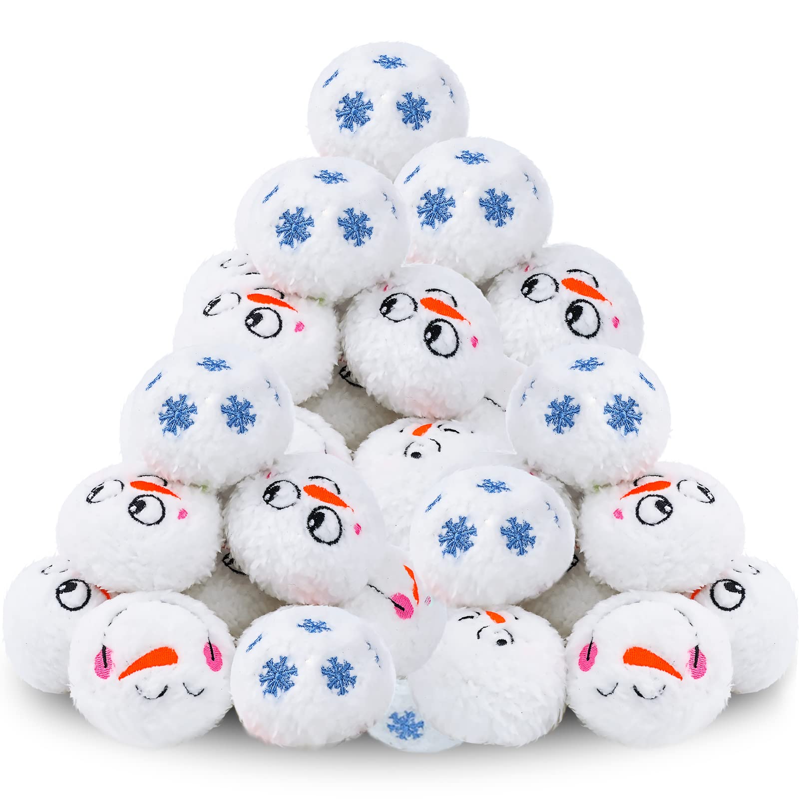 24 Pieces Snowmen Ball First Snowball Fight Snowmen Balls Plush ...