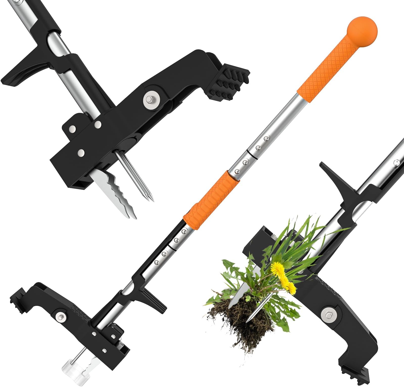 Amazon.com : EZARC 39’’ Stand Up Weed Puller Tool Set, 3-Claw ...