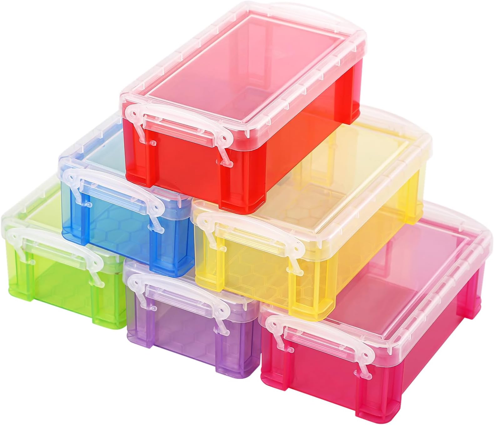 Amazon.com: HZLHZYY 6 Pack Plastic Crayon Storage Boxes Organizer ...