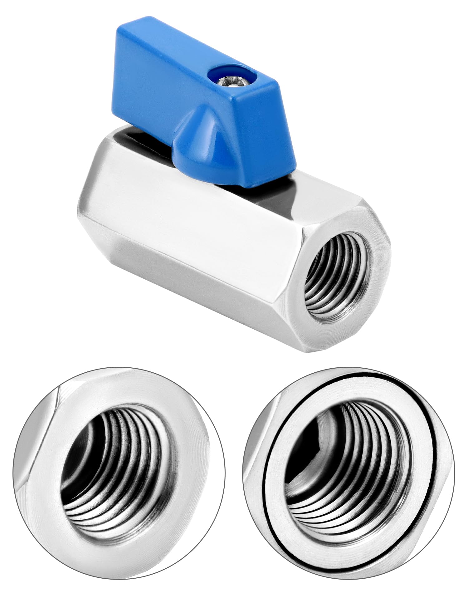Snapklik.com : Mini Ball Valve, 4 Pack 1/4" NPT Thread Female And ...