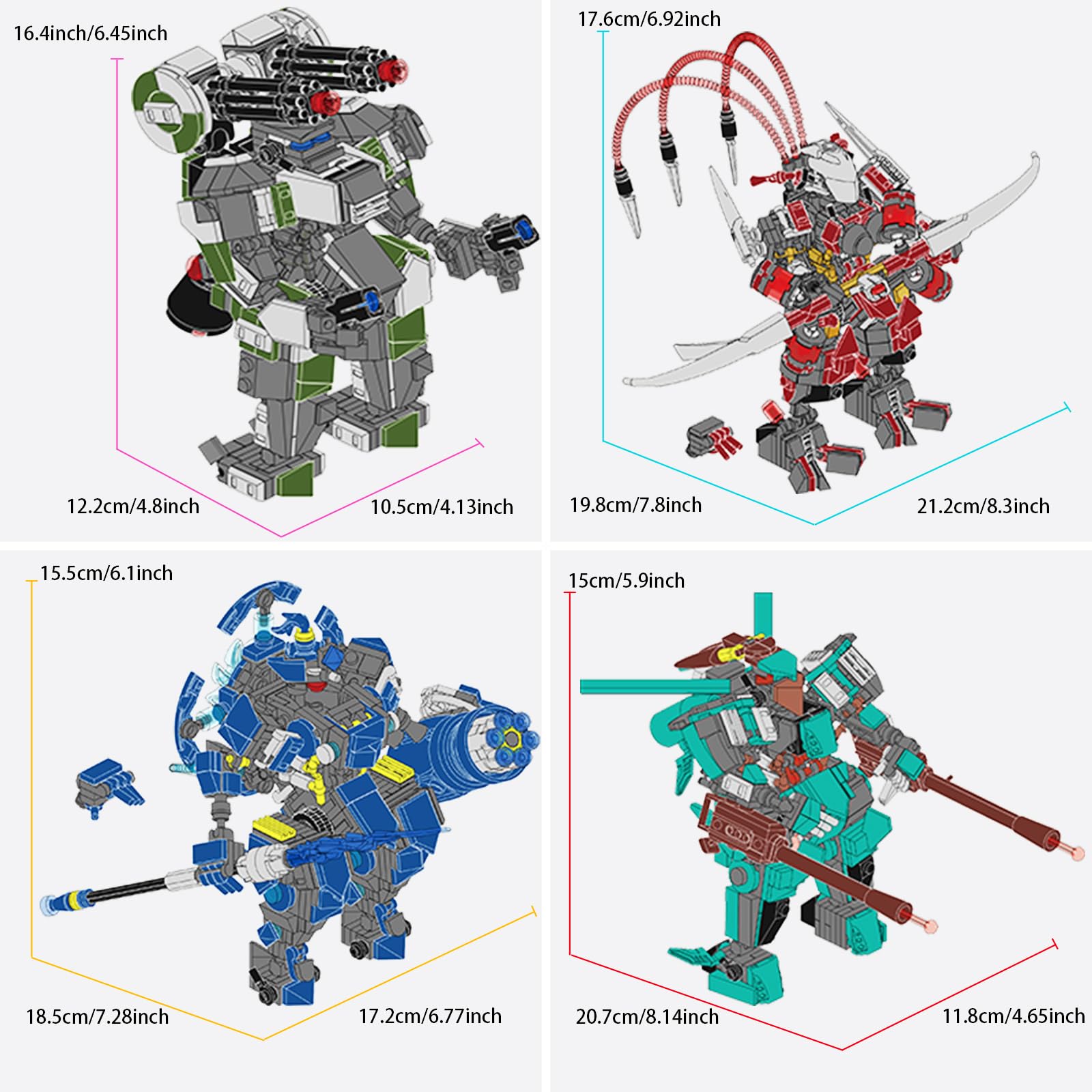 Snapklik.com : KeVeuLen Mech Robot Transforming Building Set,445Pcs Red ...