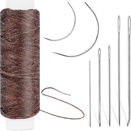 Amazon.com: 32 Yards Waxed Thread with Leather Hand Sewing Needles ...