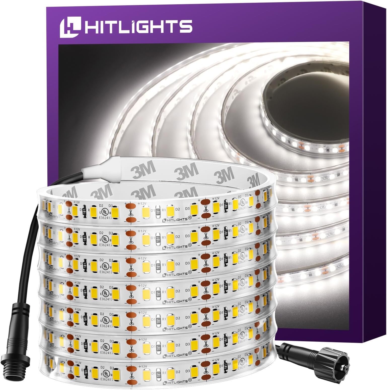 Amazon.com: Outdoor LED Strip Lights Waterproof White, 16.4ft High ...