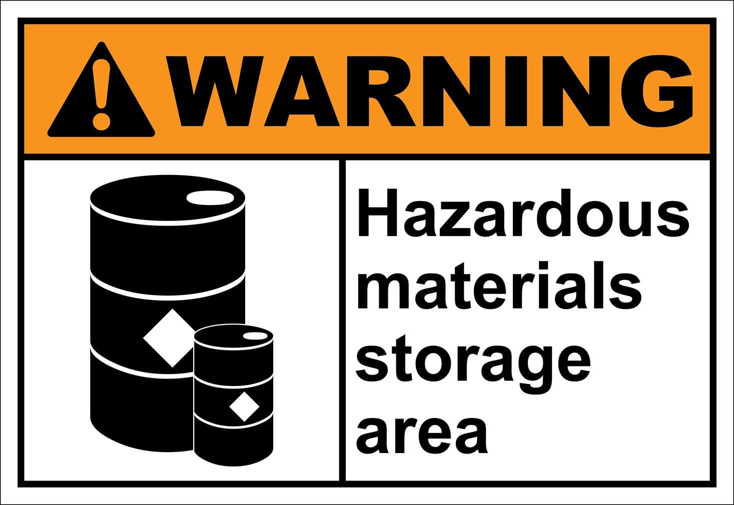Amazon.com: Hazardous Materials Storage Area Warning OSHA/ANSI Label ...