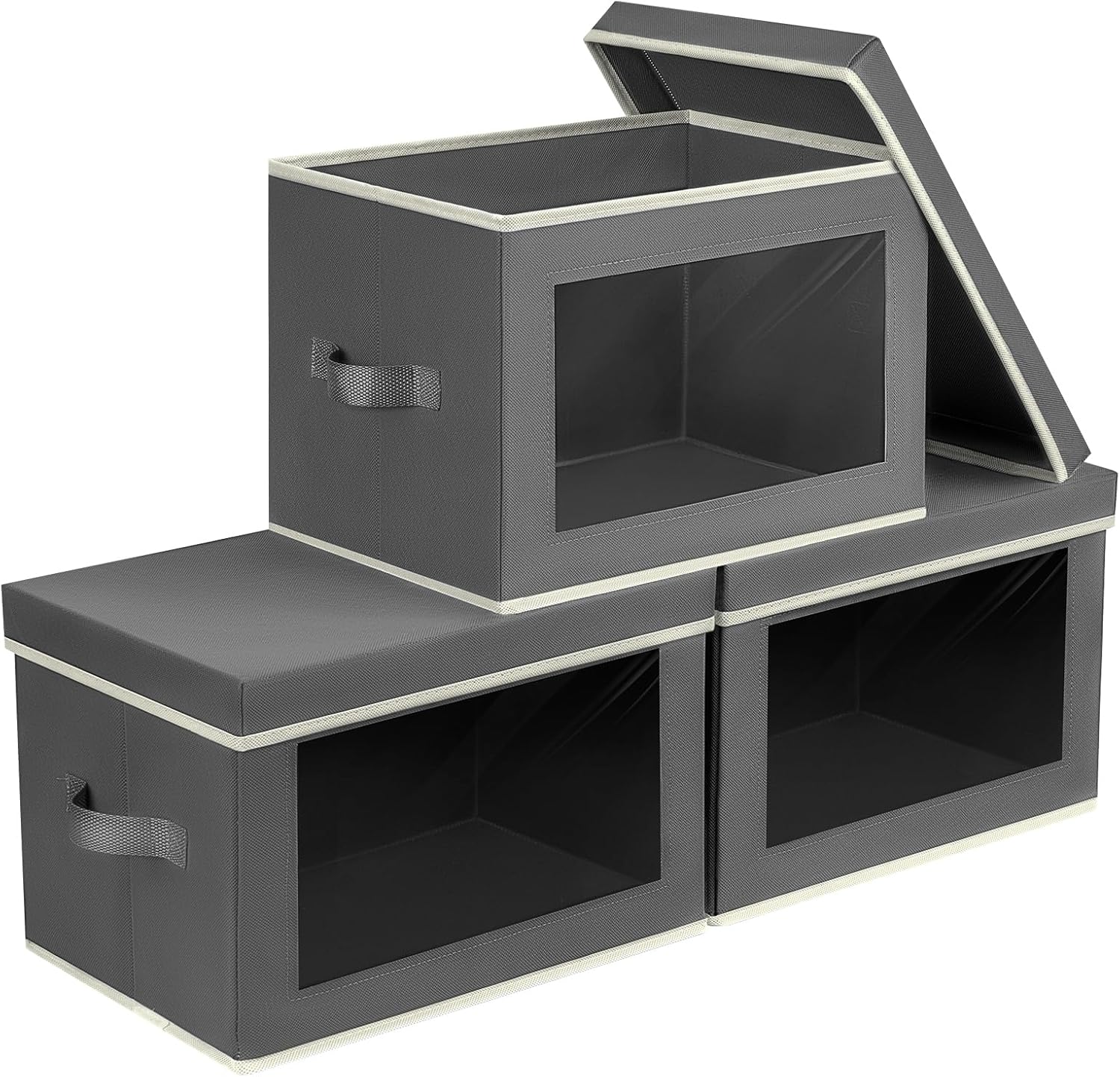 Amazon.com: Homsorout Cajas de almacenamiento con tapas, paquete de 3 ...