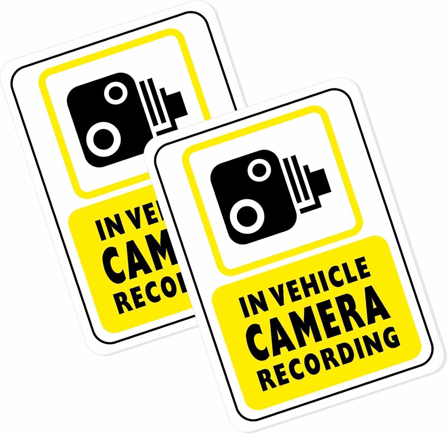 2 x Stickers In Vehicle Camera Recording Security Sign CCTV Operation ...