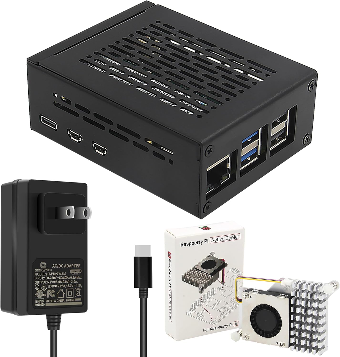 Amazon.com: Geekworm P579 Metal Case with Official Pi 5 Active Cooler ...