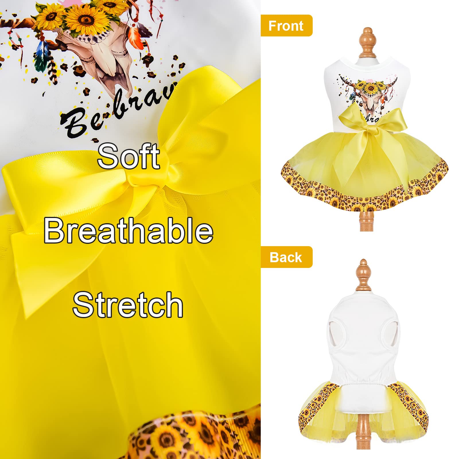 Snapklik.com : Sunflower Lace Dog Dress - Cute Tutu Outfit For Small ...