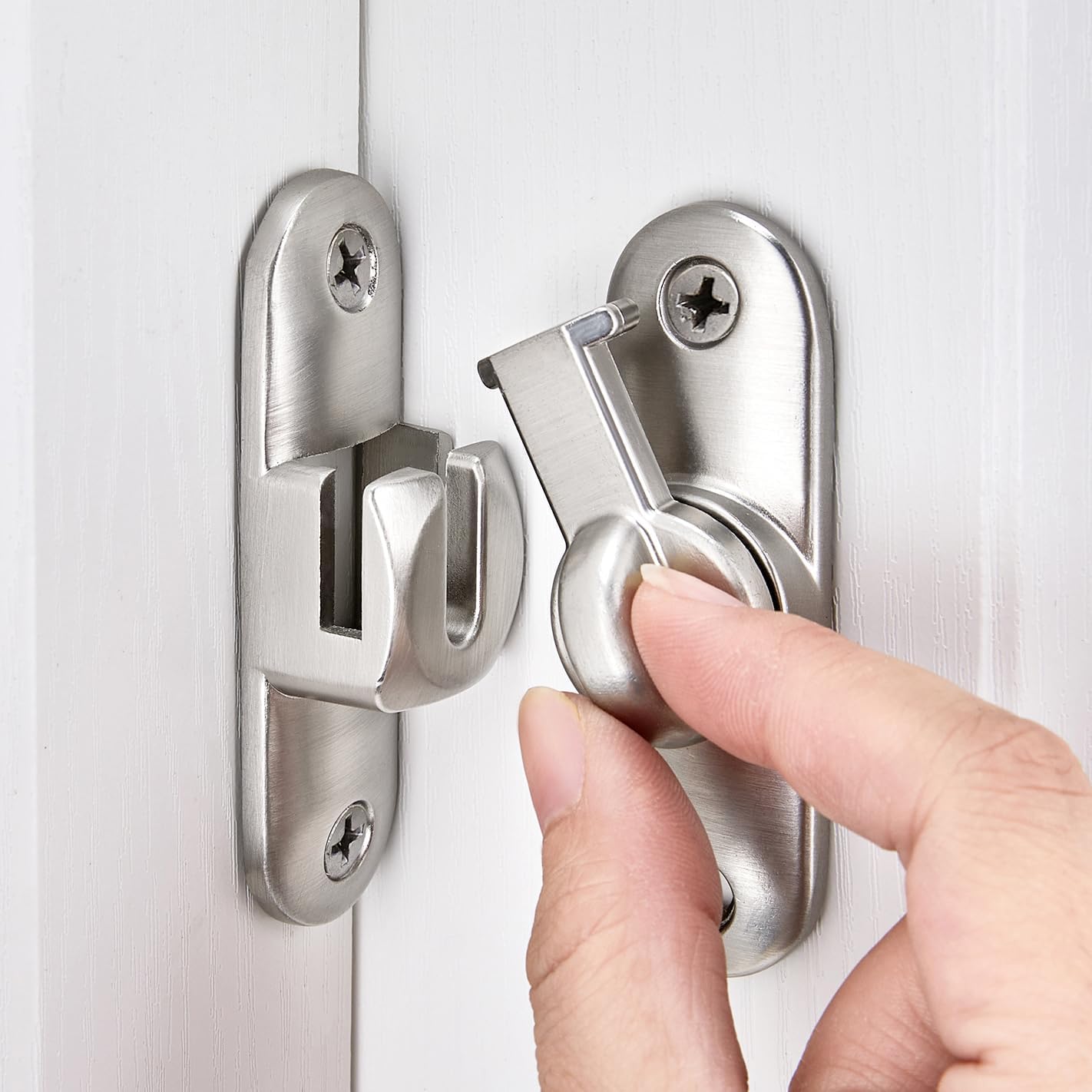 Amazon.com: INIRET Silvery Barn Door Latches,90/180 Degree Gate Lock ...