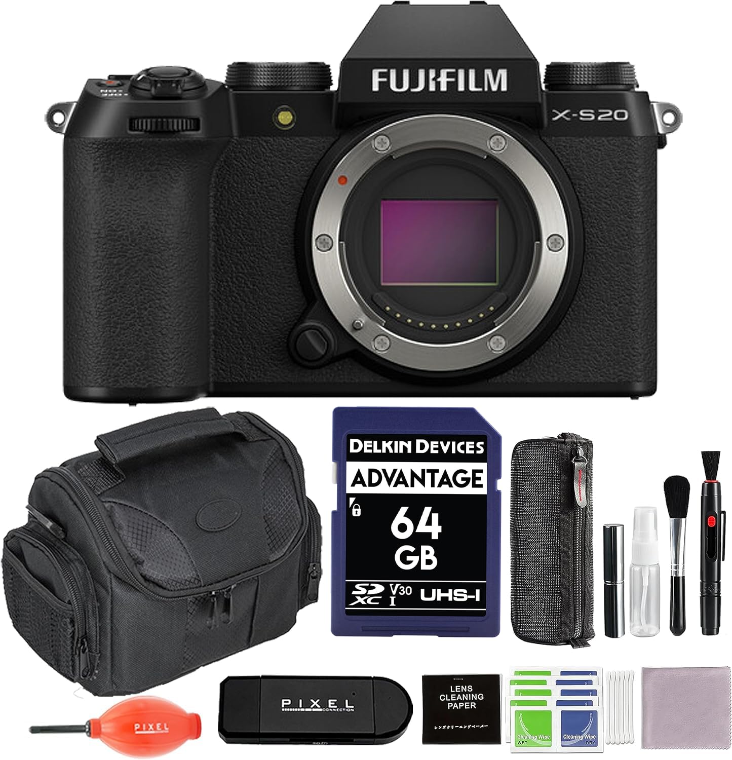 Amazon.com : Fujifilm X-S20 Mirrorless Camera Body Bundle with Advanced Accessories | Fuji xs20 ...