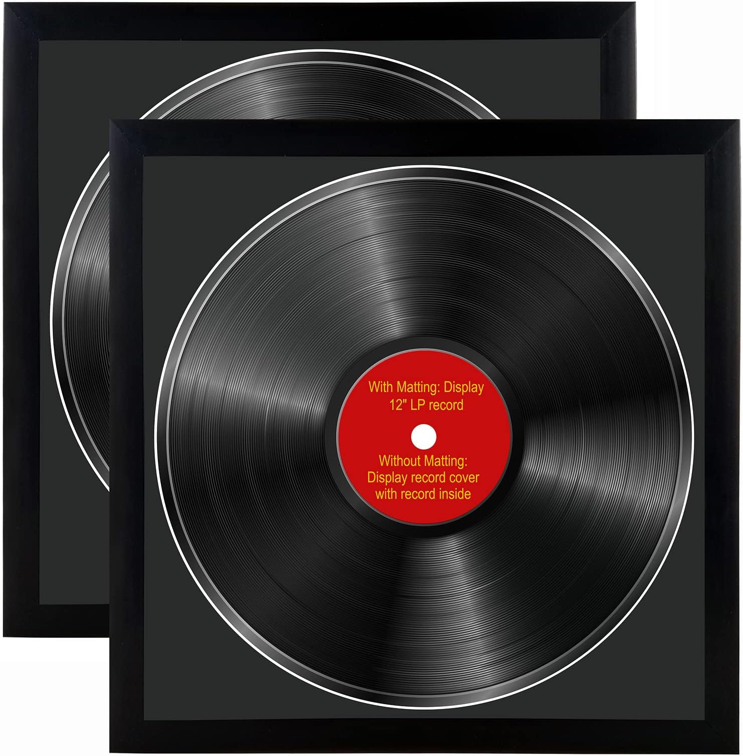 Amazon.com - 10" Vinyl Record Frame with Black Mat Design (White Trim ...