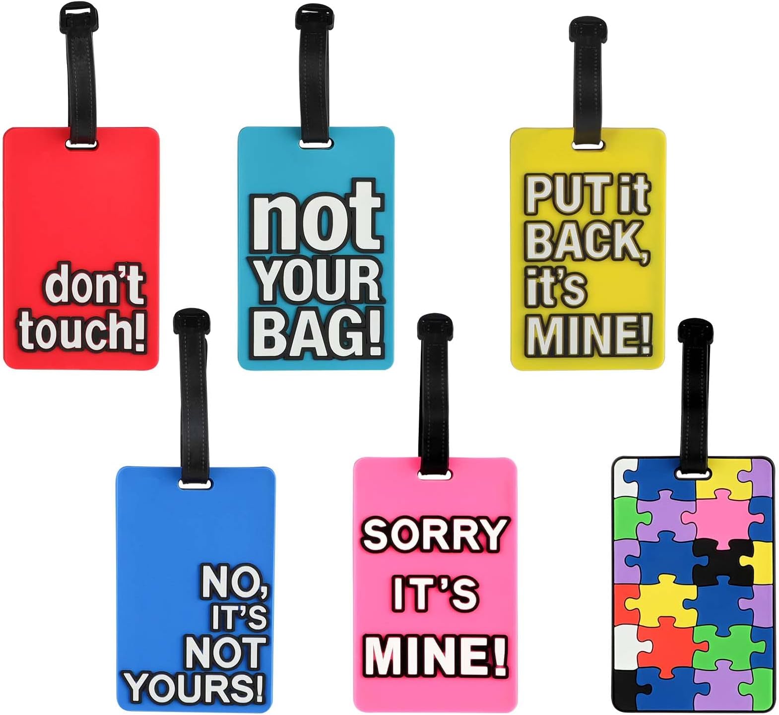 LJY Travel Luggage Suitcase Labels ID Tags Business Card Holder, Set of ...
