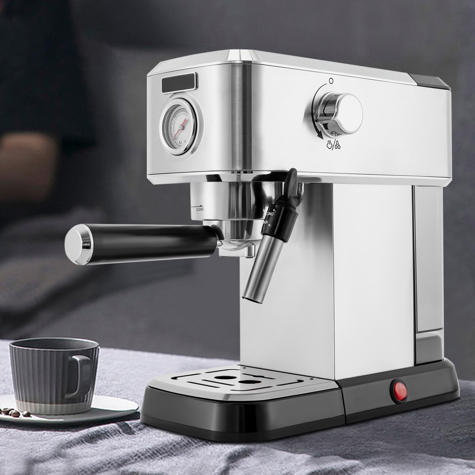 BAITGMYING Expresso Coffee Machine Semi-automatic 15 Bar Compact ...