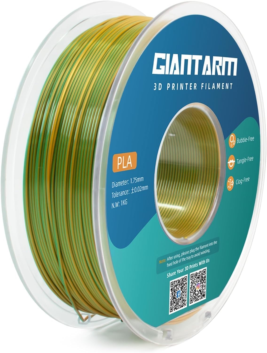 GIANTARM Silk Dual Color Pla Filament,Silk Coextrusion 3D Printer ...