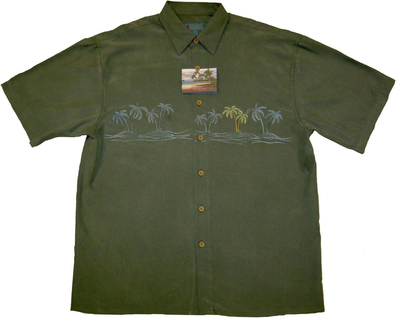 Amazon.com: Men's Palm Tree Island Chest Band Embroidered Polynosic ...