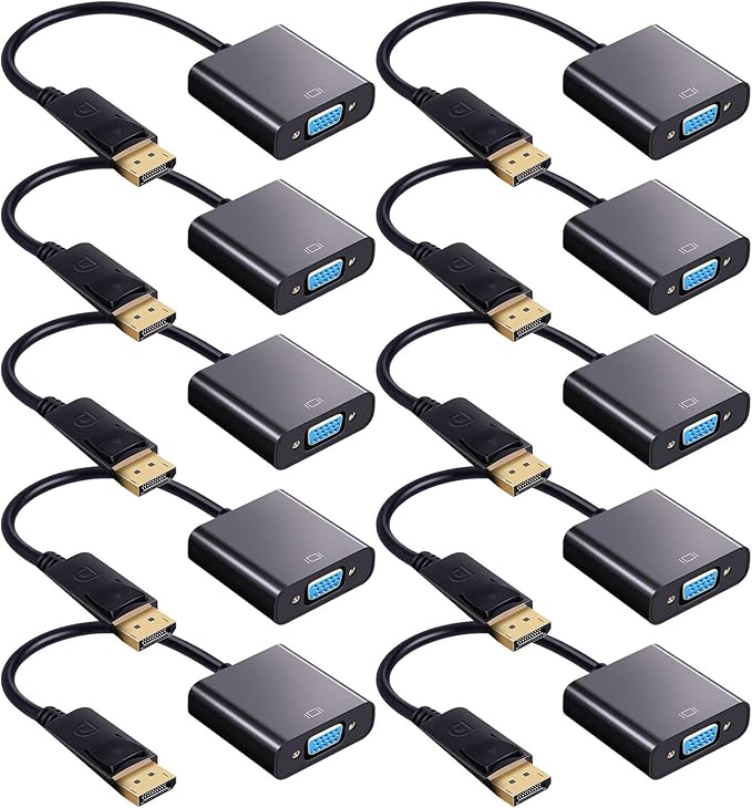 Amazon.com: Yunsailing 10 Pack DisplayPort to VGA Adapters Gold Plated ...